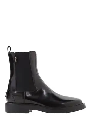 TOD`S Tod's Leather Chelsea Ankle Boots With Lug Sole - Black