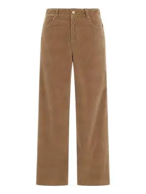 Max Mara High-rise Corduroy Straight-leg Trousers - Beige