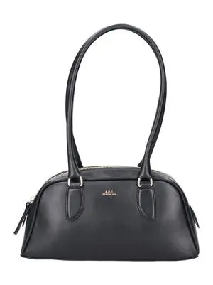 A.p.c. Structured Cow Leather Shoulder Bag - Black