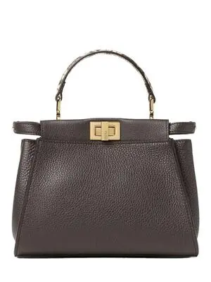 Fendi FENDI Peekaboo Mini Elaphe Leather Handbag Ebanorocci