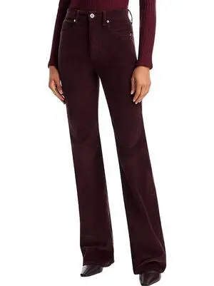 Veronica Beard Crosbie Corduroy High Rise Wide Leg Jeans - Espresso