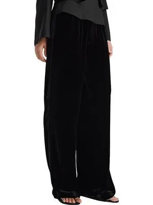 RÓHE Relaxed Velvet Trousers - Black