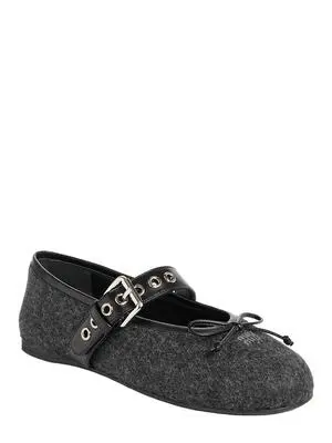 Miu Miu Mary Jane Ballerina Flats - Antracite