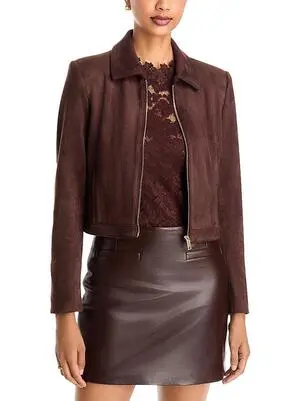 Generation Love Lola Faux Suede Zippered Jacket - Espresso