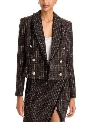 Generation Love Aytul Tweed Double Breasted Blazer - Brown Multi