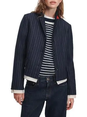 Rag & Bone Lawrence Wool Blend Crop Blazer - Navy