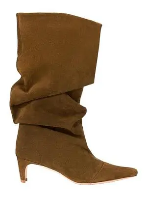 Staud Wally Suede Slouch Boots - Cigar