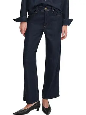 Rag & Bone Featherweight Andi Ankle Wide Leg Jeans - Dark Rinse