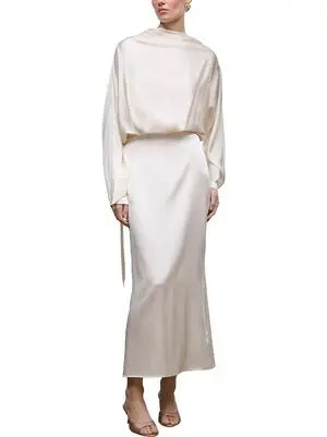 Staud Phoebe Silk Stretch Maxi Dress - Ivory