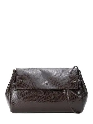 Staud Cy Embossed Leather Bag - Espresso Snake