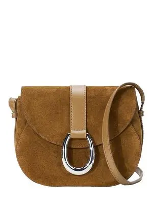 Staud Bella Suede Saddle Bag - Cigar