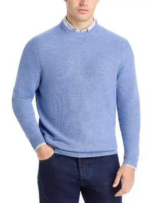 Peter Millar Autumn Crest Honeycomb Wool Blend Sweater Blue Freesia