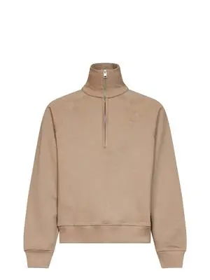 AMI Paris AMI PARIS Beige Cotton Half-Zip Sweatshirt With Ami De Cœur Logo Multicolor