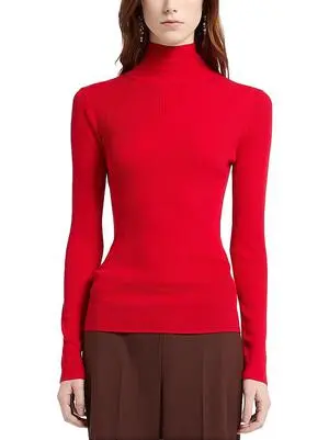 Marella Ribbed Turtleneck Sweater - Red