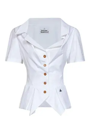 VIVIENNE WESTWOOD White Organic Cotton Short Sleeve Shirt - Multicolor