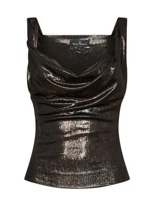 VIVIENNE WESTWOOD Bronze Metallic Jersey Anna Top - Multicolor