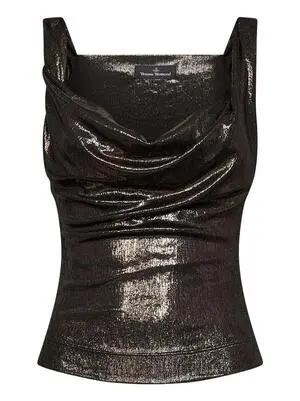 VIVIENNE WESTWOOD Bronze Metallic Jersey Anna Top - Multicolor