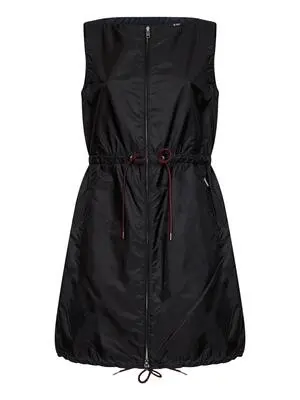 Prada PRADA Black Lightweight Re-Nylon Short Dress With Drawstring Waist Multicolor
