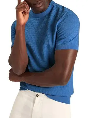 Ted Baker London Ingvi Short Sleeve Cotton Wool Tee Blue