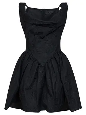 VIVIENNE WESTWOOD Black Floral Jacquard Mini Dress - Multicolor