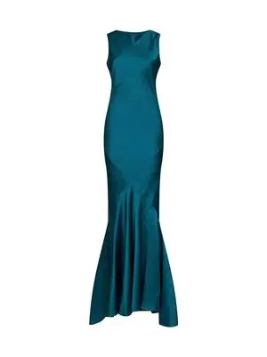 Max Mara Envers Satin Long Dress - Multicolor