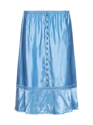 Rabanne Paco Rabanne Sunset Blue Viscose And Silk Satin Midi Skirt Multicolor
