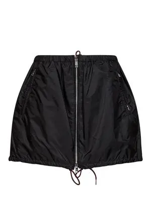 Prada Abbigliamento Black Re-nylon Zip-up Mini Skirt - Multicolor