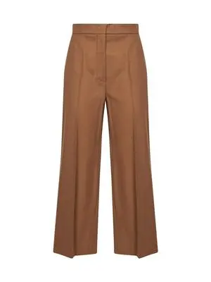 Max Mara Chestnut Wool Mstmarengo Culotte Trousers - Multicolor