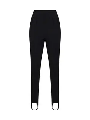 MUGLER Black Stretch Wool-blend Stirrup Tailored Leggings - Multicolor