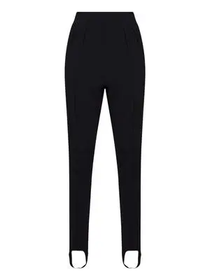 MUGLER Black Stretch Wool-blend Stirrup Tailored Leggings - Multicolor