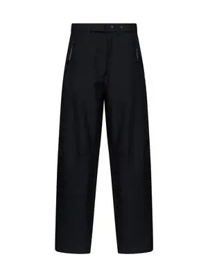 Prada Abbigliamento Black Mohair-wool Wide Leg Trousers - Multicolor