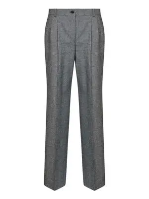Dolce & Gabbana Prince Of Wales Check Wool And Cashmere Straight-leg Trousers - Multicolor
