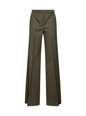 Max Mara Khaki Green Glen Plaid Wool Mxmnetto Trousers - Multicolor