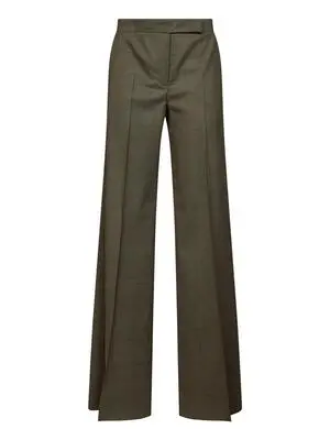 Max Mara MAX MARA Glen Plaid Wool Trousers Multicolor