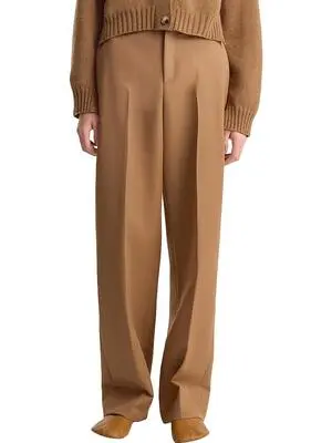 FFORME Aris Wool Tailored Wide Leg Trousers - Camel