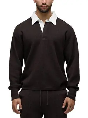 Hudson Jeans Contrast Collar Cotton Blend Polo Shirt - Motor