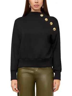 FIFTEEN TWENTY Tessa Mock Neck Button Trim Top