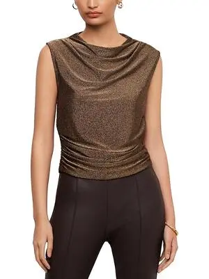 Fifteen Twenty Paige Sleeveless Shirred Top - Bronze