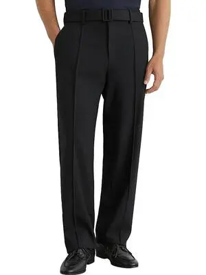 REISS Peshi Belted Trousers - Navy