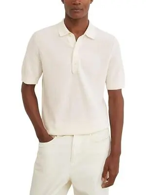 REISS Warren Basket Stitch Sweater Polo