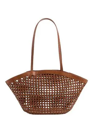 Madewell Caning Woven Leather Tote - Toasted Coconut