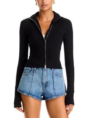 GUIZIO Eloise Zip Front Jacket - Black