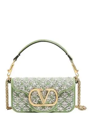 Valentino Garavani Small Sequin Flower Shoulder Bag - Crystal