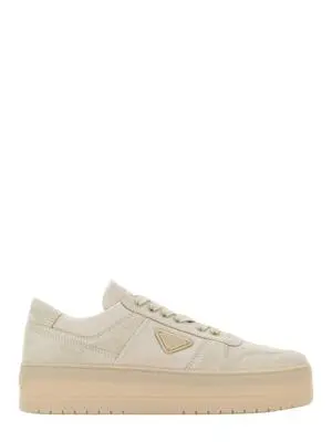 Prada Downtown Suede Sneakers - Cream