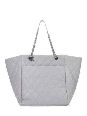 Chanel Quilted Lambskin Shopping Tote - Grey