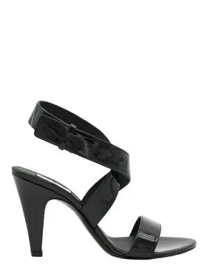 Alaïa ALAÏA Patent Leather Strappy High Heel Sandals Black