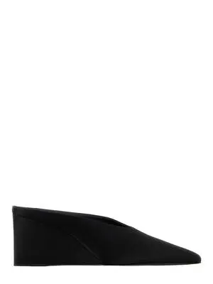 ALAIA Alaia Satin Wedge Mules - Black