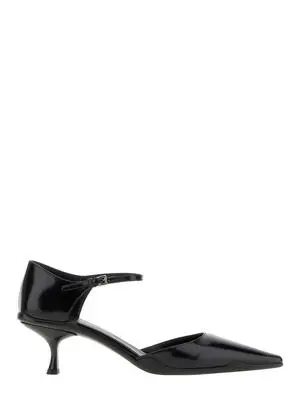 Prada Pointed Toe High Heel Mary Janes - Black