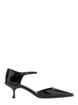 Prada Pointed Toe High Heel Mary Janes - Black