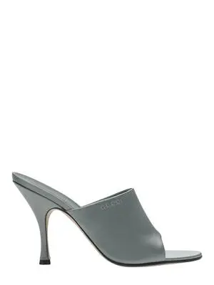 Gucci Satin Heeled Mules - Green